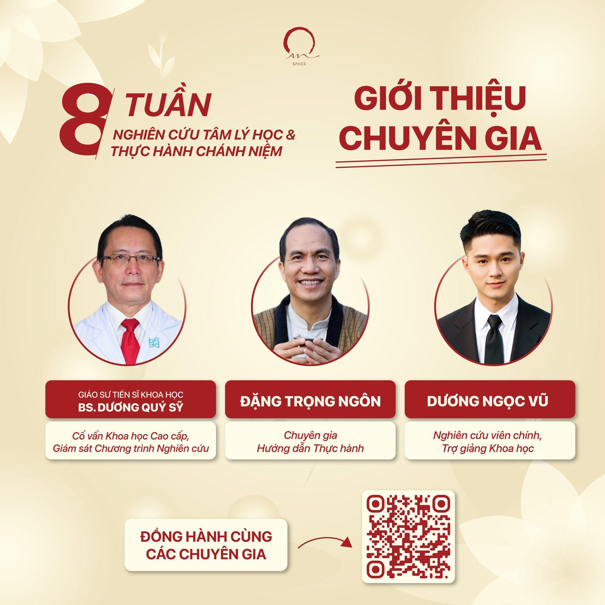 Giới Thiệu Chuyên Gia Hướng Dẫn Thực Hành Chánh Niệm 8 Tuần - AN Space